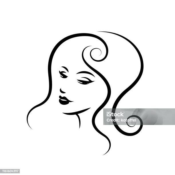 Woman Face Line Art Design Stock Illustration Download Image Now