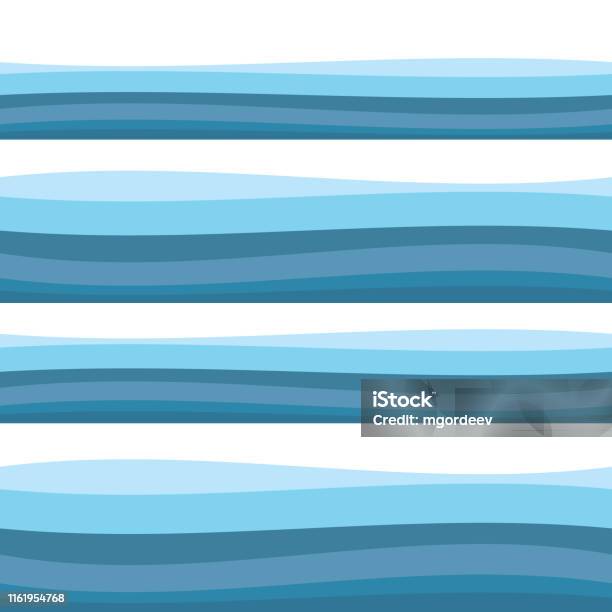 Vagues De Mer Deau Bleue Fond De Courbe Donde Deau Vecteurs Libres De
