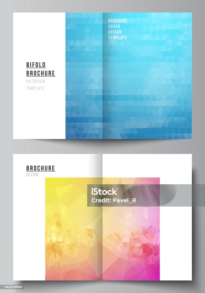 Tata Letak Vektor Dari Dua Format A4 Template Desain Mockup Sampul