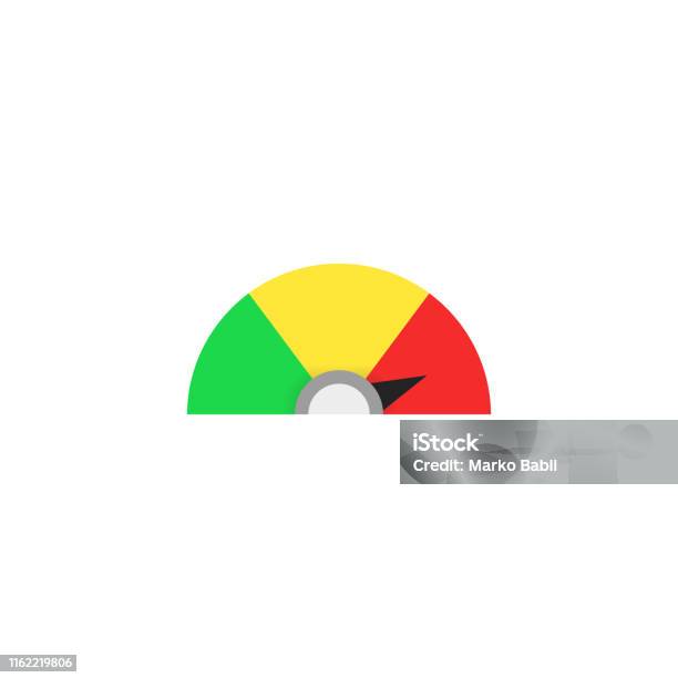 Ikon Speedometer Pada Latar Belakang Putih Vektor Dalam Desain Datar