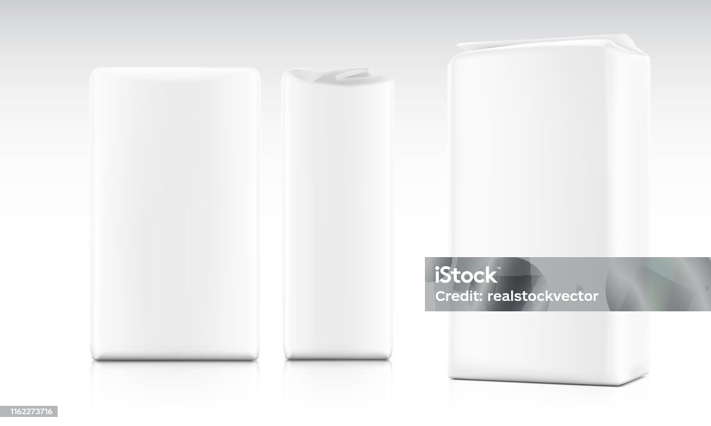 High Realistic Clean Vertical Bag Mockup Front Side Perspective View