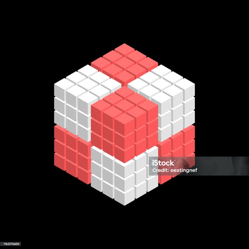 Abstract 3d Cube From Cubes Vector Illustration Isometric Projection Stock Illustration