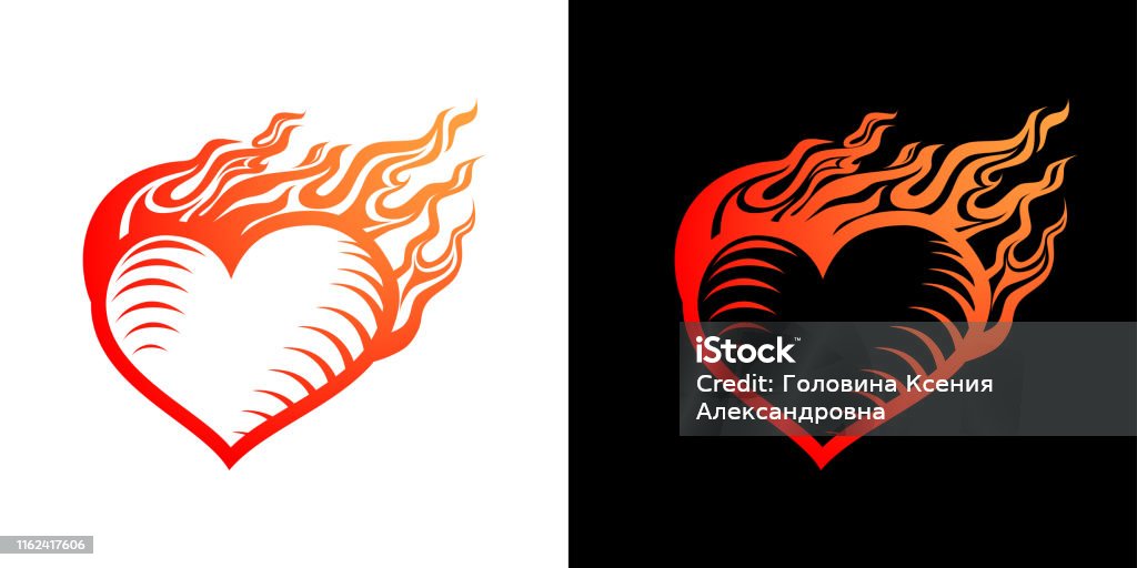 Vuur Hart Brandend Hart Liefde En Vlam Logo Teken Symbool Met ... Vuur Hart Brandend Hart Liefde En Vlam Logo Teken Symbool Met ...