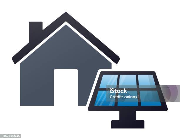Panneau Dénergie Solaire Et Icône Colorée De Vecteur De Maison Vecteurs