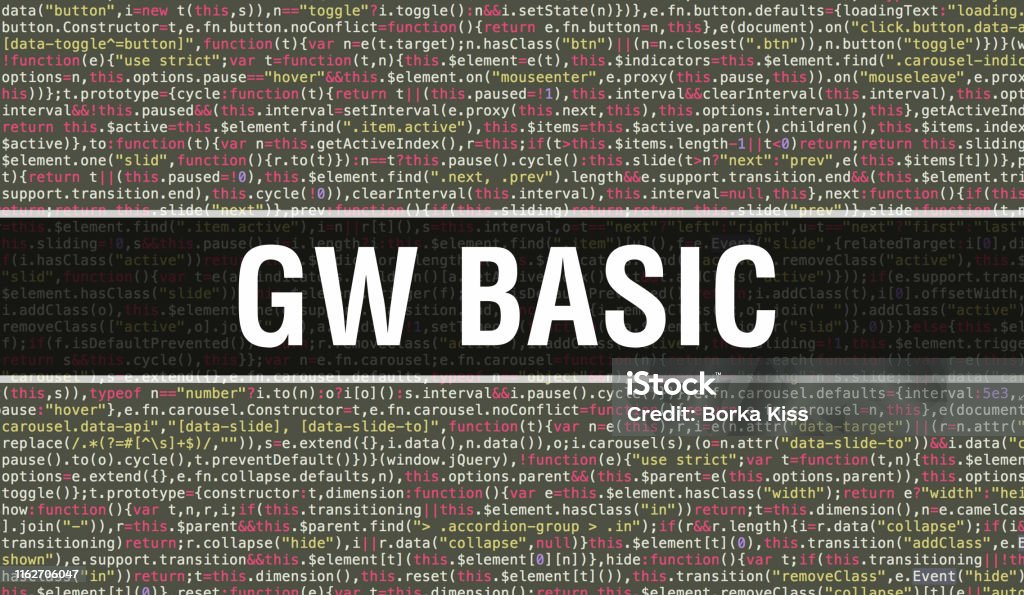 Gw Basic Text Written On Programming Code Abstract Technology