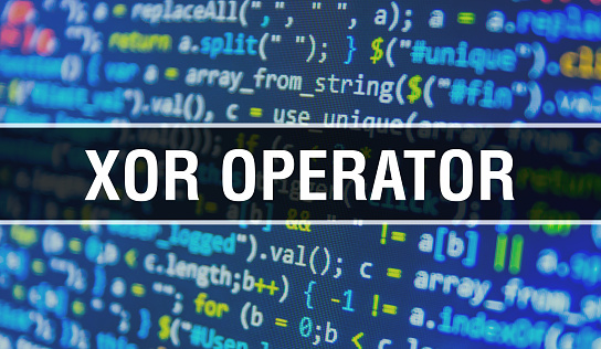 Xor Operator With Abstract Technology Binary Code Backgrounddigital Binary Data And Secure Data