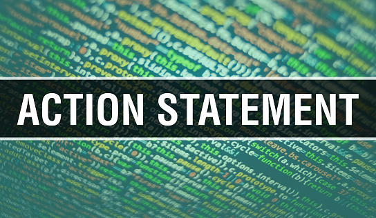 Action Statement With Abstract Technology Binary Code Backgrounddigital Binary Data And Secure