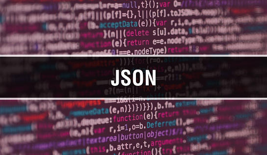 Json With Abstract Technology Binary Code Backgrounddigital Binary Data And Secure Data Concept