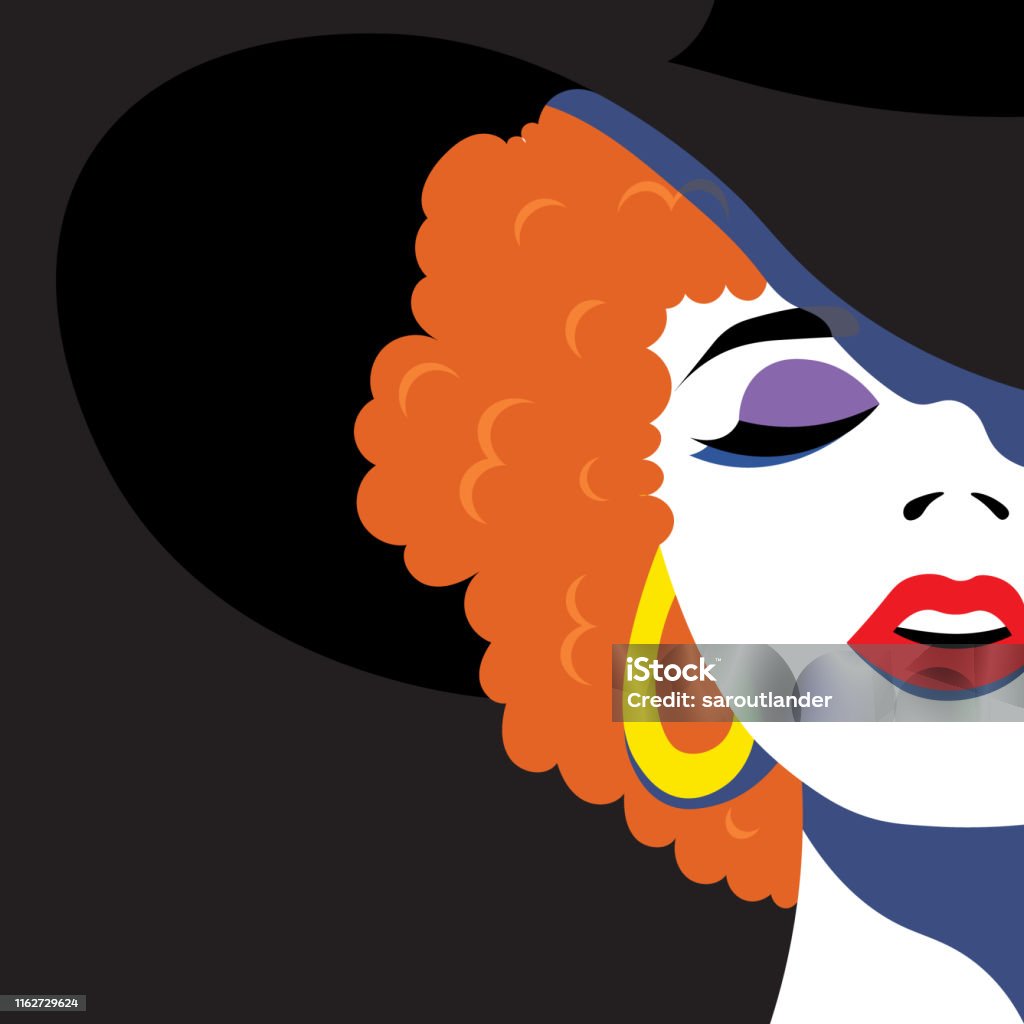 Girl In Hat In Pop Art Style Fashion Woman Vector Graphics Stock