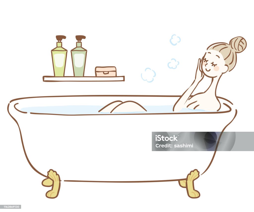 Illustration Of A Woman To Bathe Stock Illustration Download Image