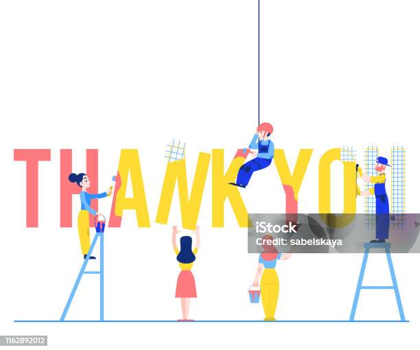 Terima Kasih Ilustrasi Vektor Desain Teks Dengan Orangorang Membangun ... Terima Kasih Ilustrasi Vektor Desain Teks Dengan Orangorang Membangun ...
