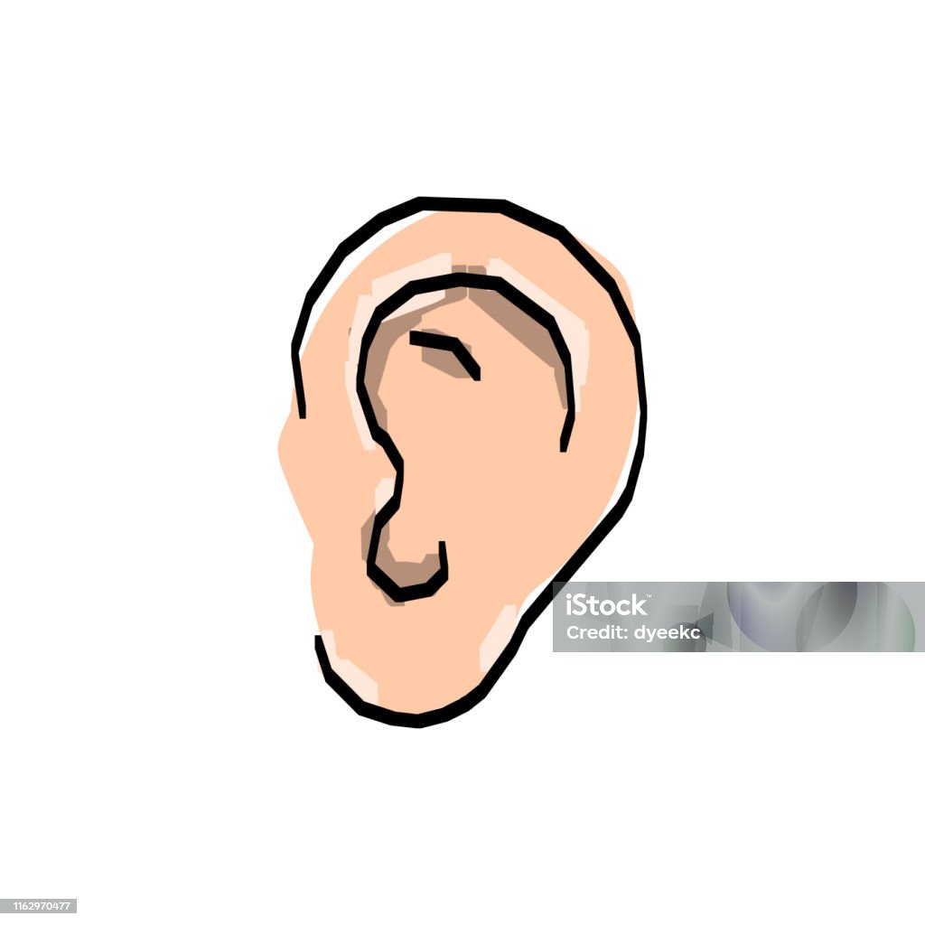 Vetores De Símbolo Desenhado Mão Do Esboço Da Orelha Vector O Desenho