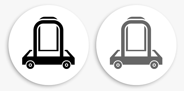 Icône Ronde Noire Et Blanche De Chariot Mobile Vecteurs Libres De