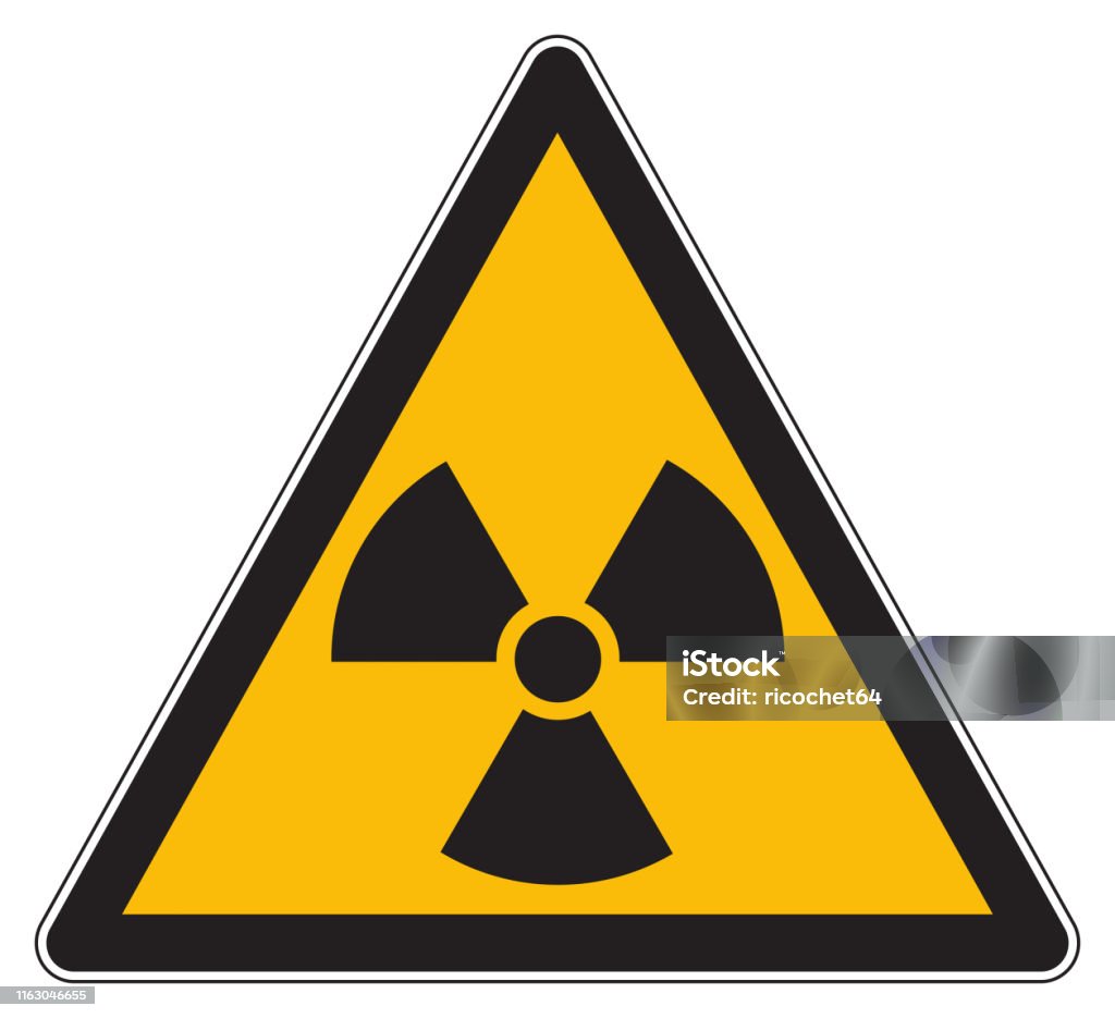 Ilustración De Señal De Sustancias Radiactivas De Advertencia Amarilla