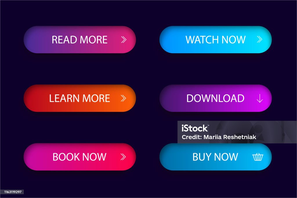 Set Of Trendy Action Button For Web Mobile Apptemplate Navigation Button Menugradient Icon