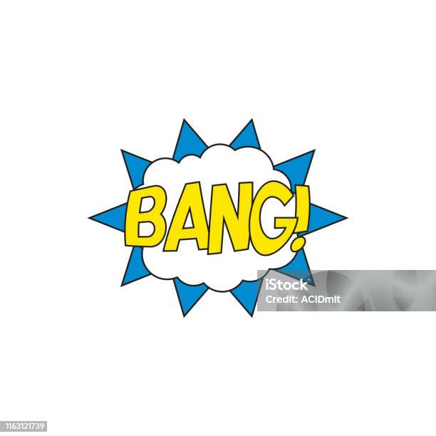 Mot Bang Dans Le Nuage Dexplosion Comique Rétro Sur Fond Blanc Vector