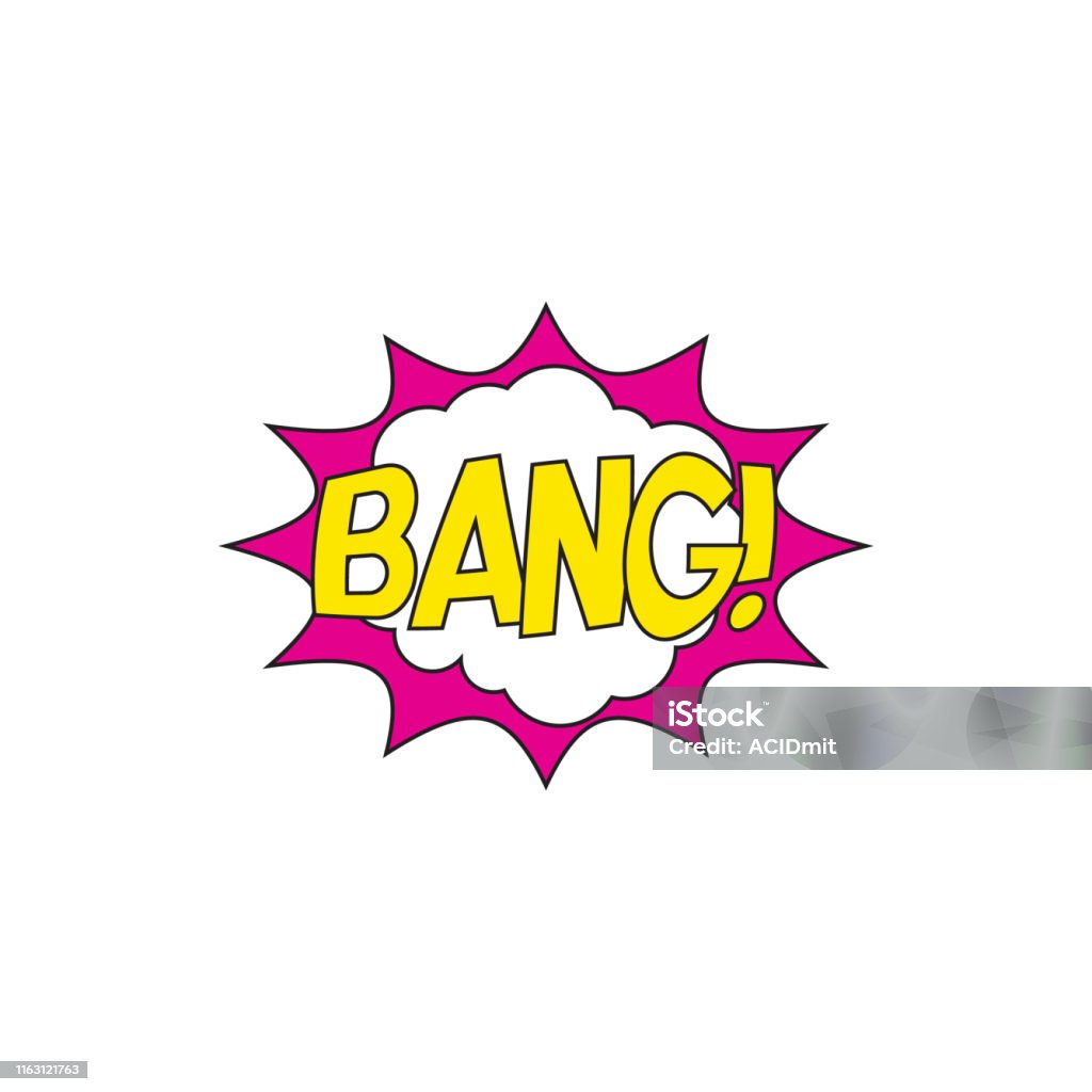 Mot Bang Dans Le Nuage Dexplosion Comique Rétro Sur Fond Blanc Vector
