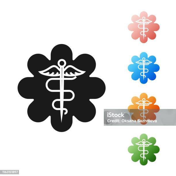 Étoile Noire Durgence Serpent De Caduceus De Symbole Médical De Symbole