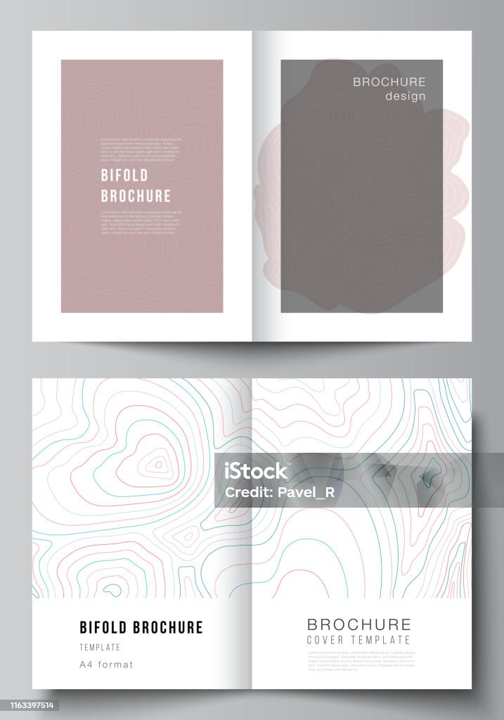 Tata Letak Vektor Dari Dua Templat Desain Mockup Sampul Modern Format