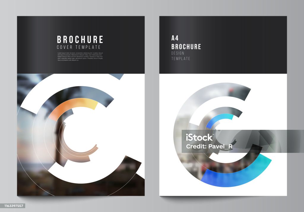 Tata Letak Vektor Format A4 Template Desain Mockups Sampul Modern Untuk