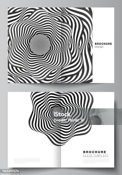 Tata Letak Vektor Dari Dua Templat Desain Mockup Sampul Modern Format