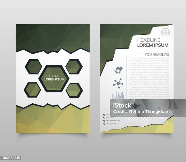 Desain Abstract Triangle Brochure Flyer Dalam Ukuran A4 Tata Letak