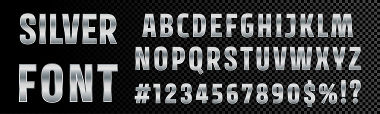 Nomor Font Perak Dan Tipografi Alfabet Huruf Vektor Krom Tipe Font ... Nomor Font Perak Dan Tipografi Alfabet Huruf Vektor Krom Tipe Font ...