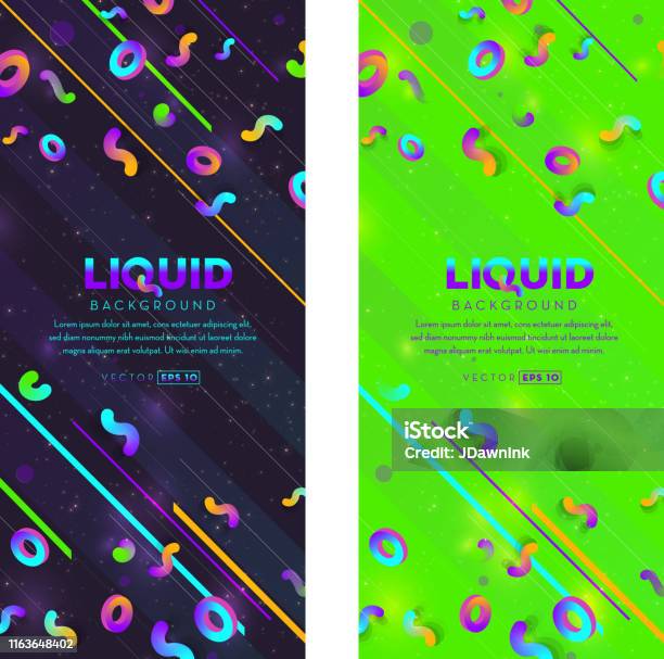 Desain Latar Belakang Warna Cair Komposisi Bentuk Gradien Cairan Poster