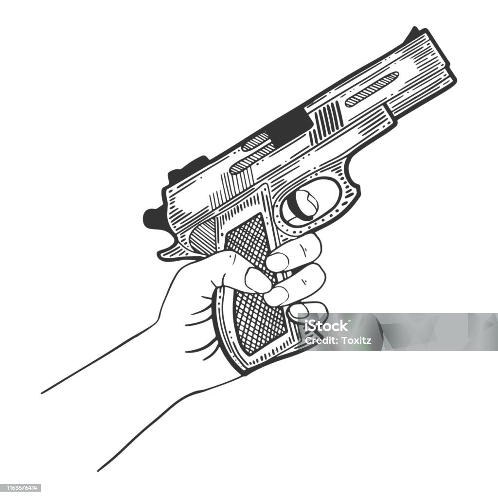 Tangan Dengan Pistol Senjata Api Untuk Perlindungan Vektor Dalam Gaya ... Tangan Dengan Pistol Senjata Api Untuk Perlindungan Vektor Dalam Gaya ...