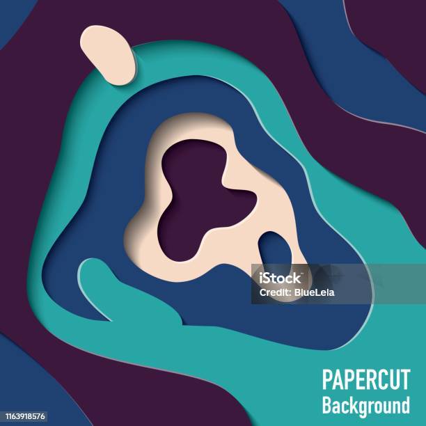 Kertas Memotong Latar Belakang Dengan Efek 3d Seni Ukiran Ilustrasi