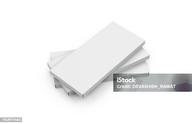 Template Kotak Kardus Ramping Putih Untuk Cokelat Krayon Pensil Mock Up