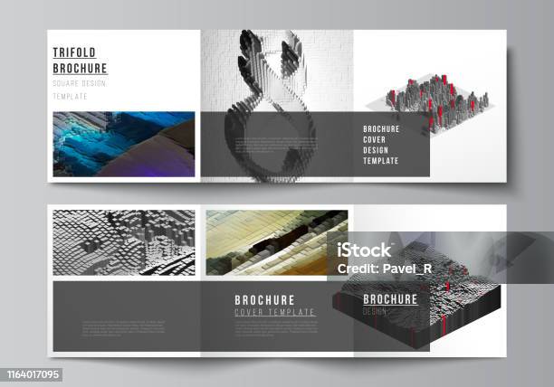 Tata Letak Vektor Format Persegi Mencakup Template Desain Untuk Brosur