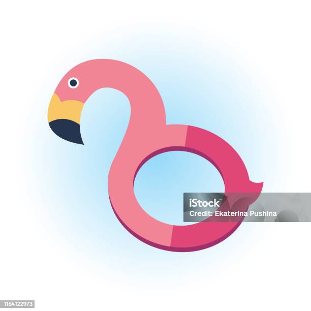 Flamingo Inflatable Pool Float Vector Illustration Stock Illustration