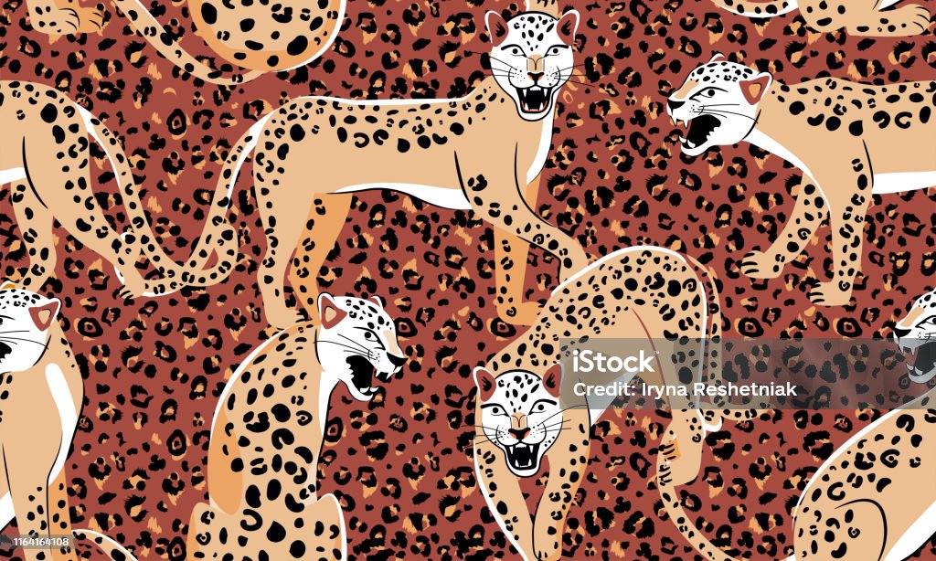 Pola Mulus Macan Tutul Gaya Safari Komposisi Dengan Macan Tutul