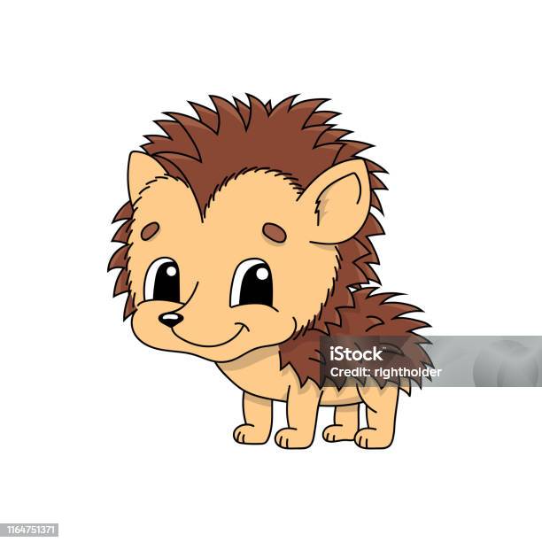 Landak Ilustrasi Vektor Datar Yang Lucu Dalam Gaya Kartun