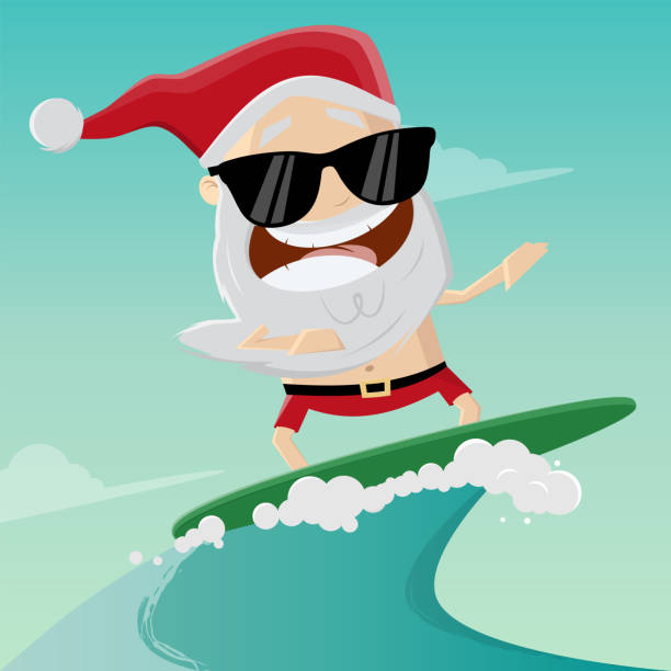 Beach Santa Clipart