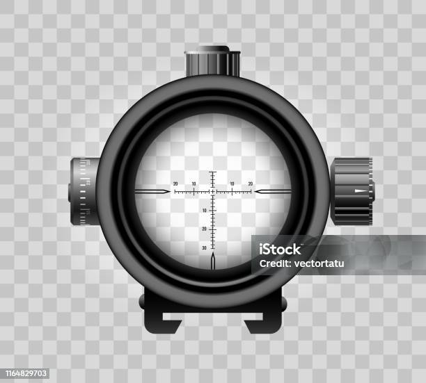 Realistic Sniper Scope On Transparent Stock Illustration - Download ... Realistic Sniper Scope On Transparent Stock Illustration - Download ...
