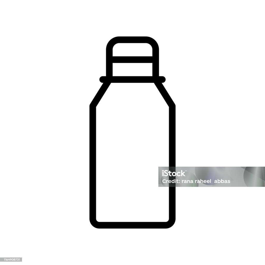 Bouteille Deau En Verre Aliments Transformés Icône De Contour