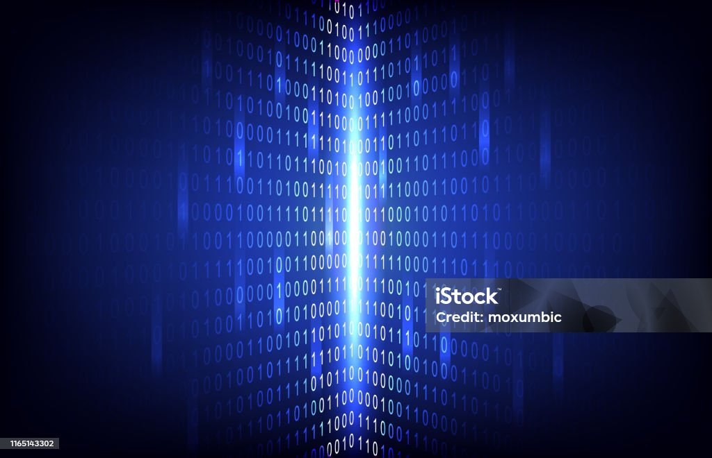 Abstract Binary Number With Circuit Technology Background Stock Illustration Download Image