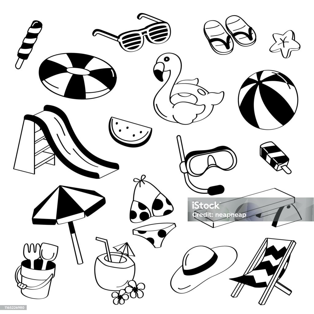 Stili Di Disegno A Mano Elementi Del Pool Doodle Estate Con Oggetti Da ... Stili Di Disegno A Mano Elementi Del Pool Doodle Estate Con Oggetti Da ...