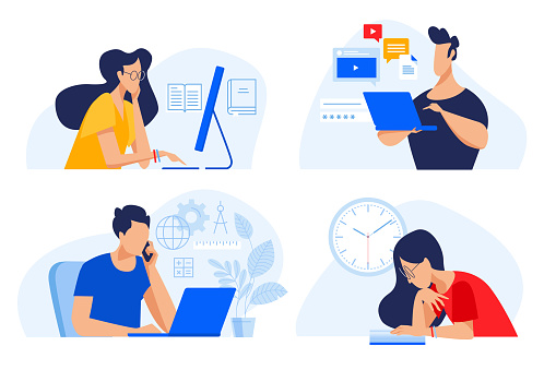 Konsep Desain Datar Pendidikan Online Pelatihan Dan Kursus Pembelajaran