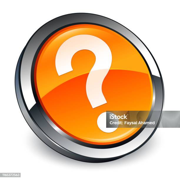 Bouton Rond Orange Dicône De Point Dinterrogation 3d Vecteurs Libres De