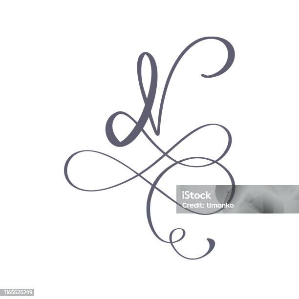 Vector Hand Drawn Kaligrafi Bunga N Monogram Atau Logo Huruf Besar