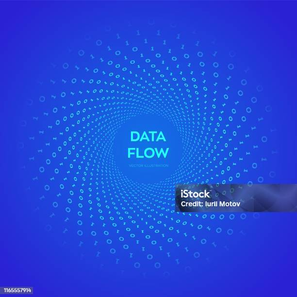 Data Flow Digital Code Binary Data Flow Virtual Tunnel Warp Coding Programming Or Hacking