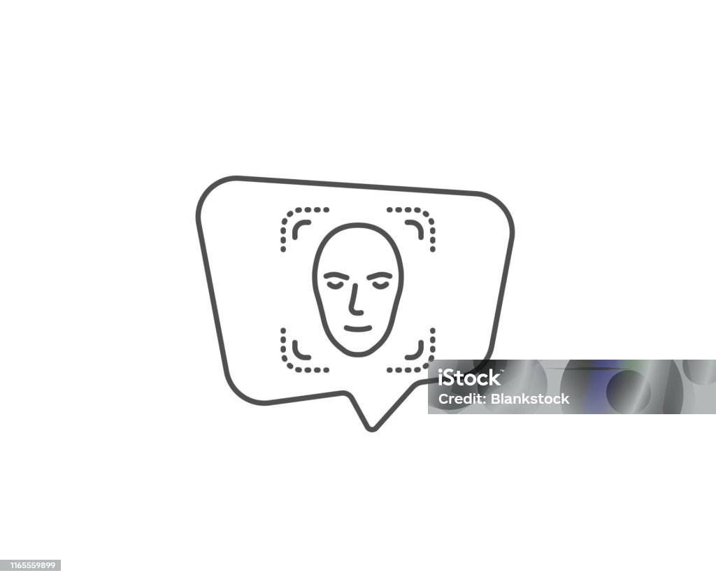 Icône De Ligne De Détection De Visage Signe De Reconnaissance De Tête
