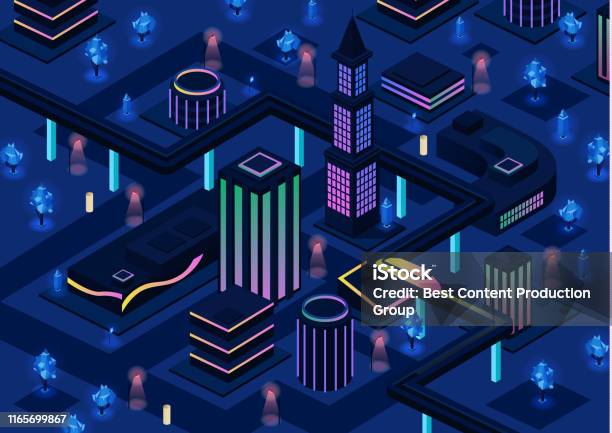Ilustrasi Vektor Kota Futuristik Isometrik Dari Infrastruktur Smart ... Ilustrasi Vektor Kota Futuristik Isometrik Dari Infrastruktur Smart ...