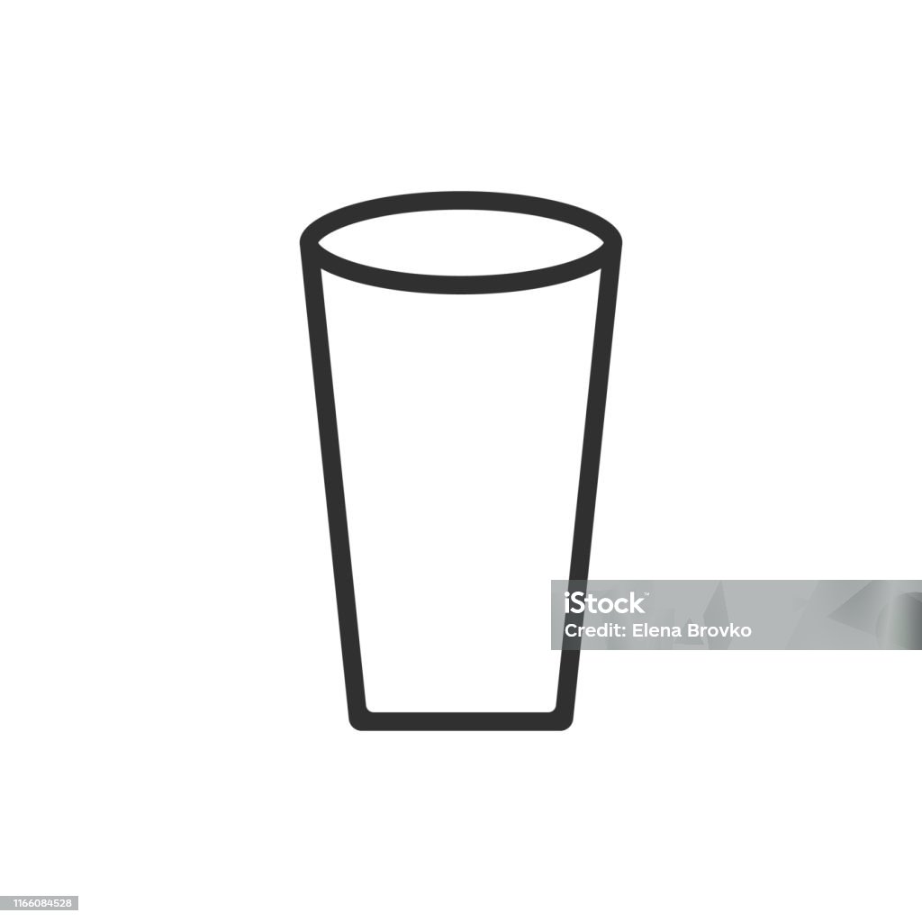 Vetores De Ícone Do Vidro De Água Isolado No Fundo Branco Ilustração Do