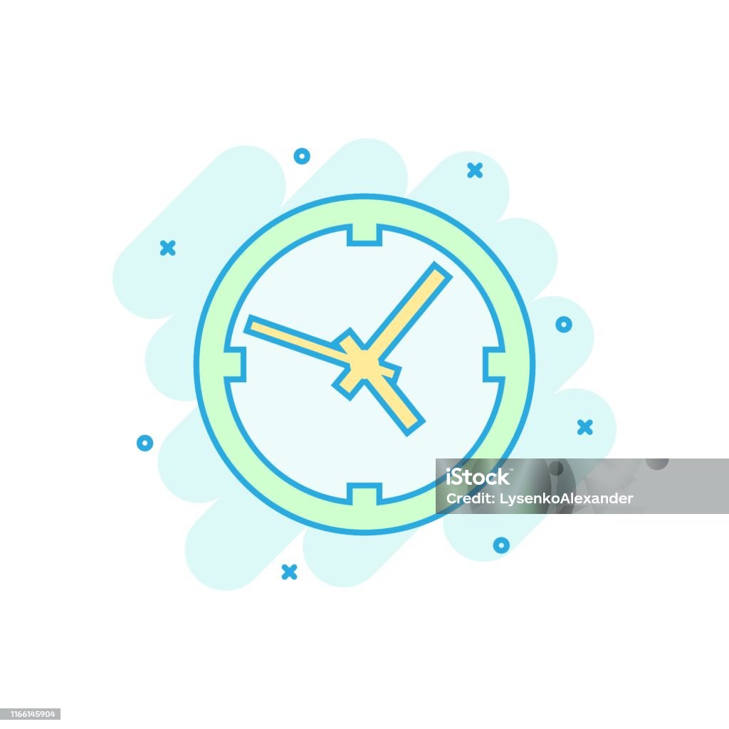 Icône De Signe Dhorloge Dans Le Modèle Comique Illustration De Dessin