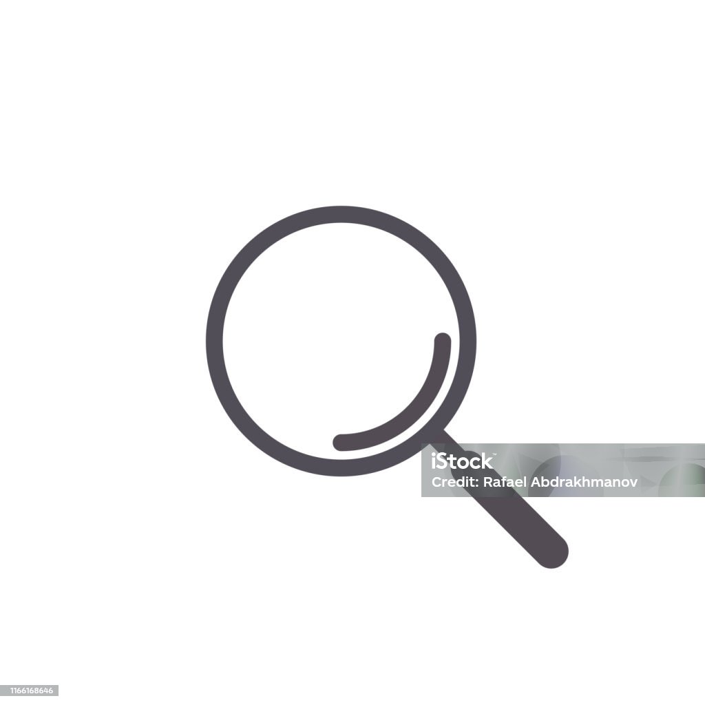 Flache Lupe Symbol Mit Linse Flare Auf Glas ... Flache Lupe Symbol Mit Linse Flare Auf Glas ...