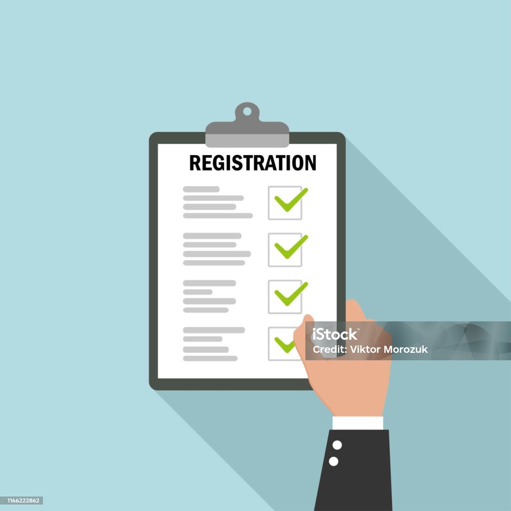 Man Hold Registration Clipboard Flat Stock Illustration - Download ... Man Hold Registration Clipboard Flat Stock Illustration - Download ...